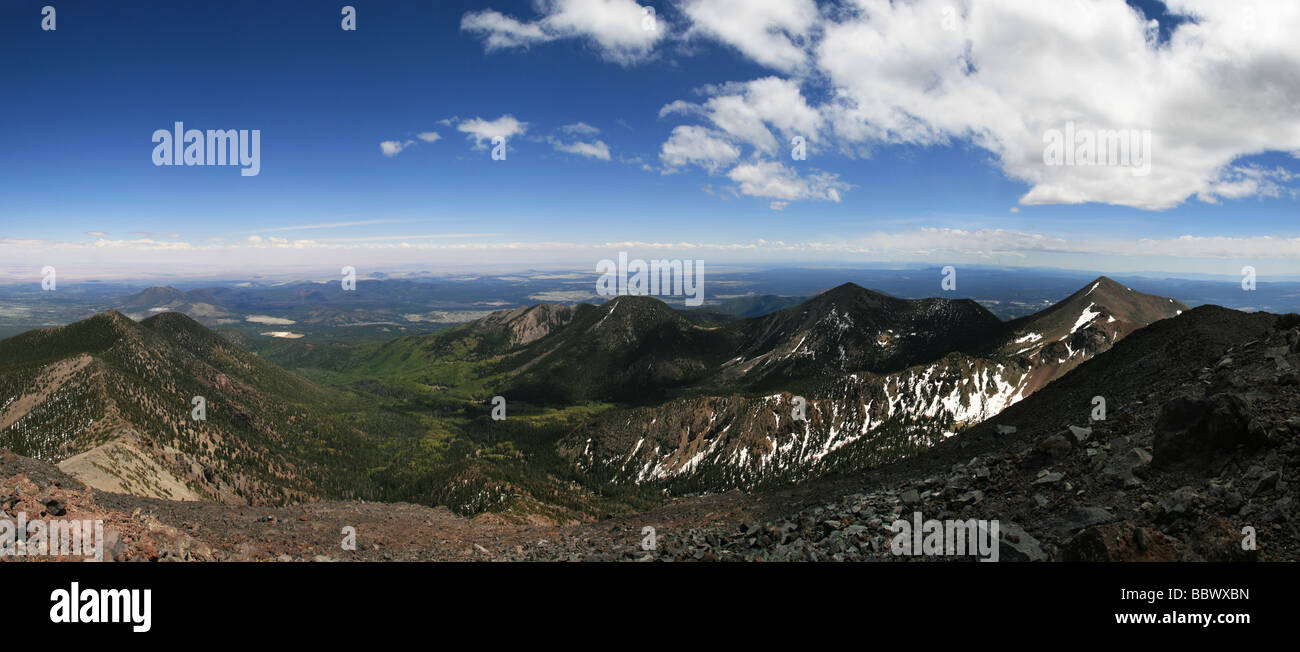 panoramic image from Mount Humphreys in the San Francisco Peaks Stock ...