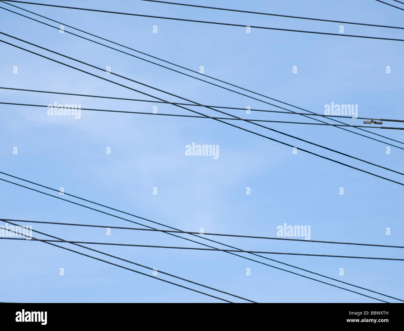 Power lines cables electric power Stock Photo - Alamy