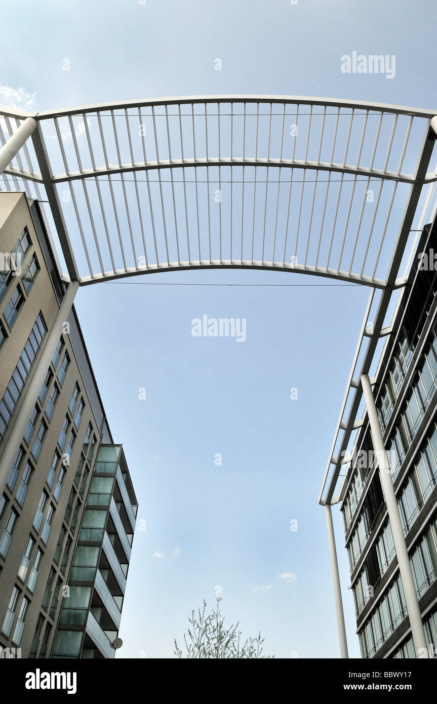 Modern high-rise office complex, skyscraper Uptown Munich, second ...