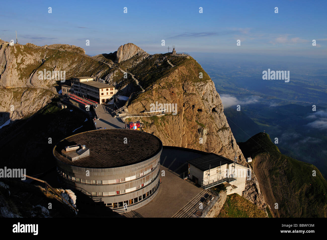 The hotels Bellevue and Pilatus Kulm on the Mount Pilatus excursion ...