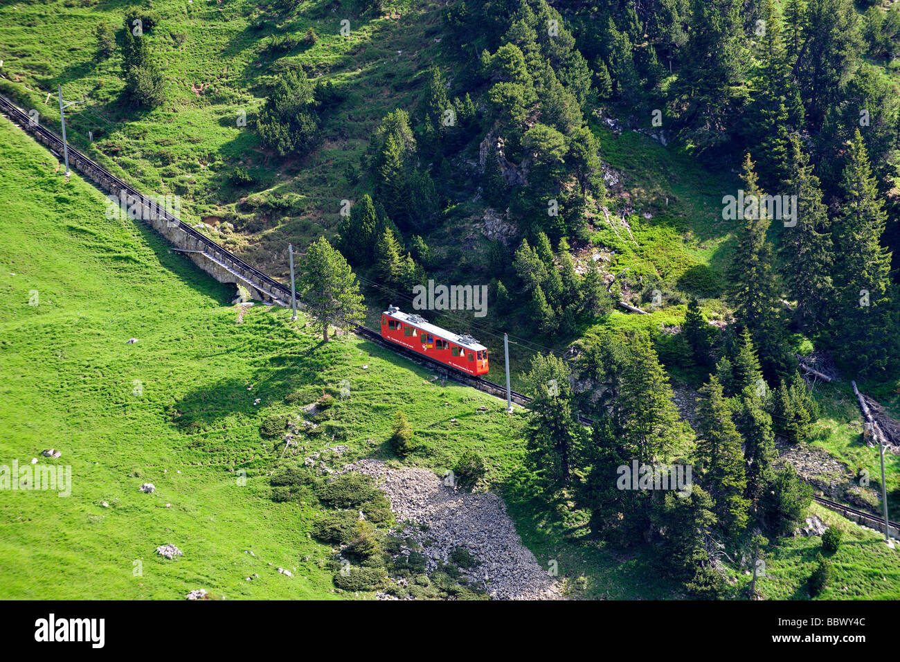 With 48 percent incline the steepest cog railway in the world, railway ...