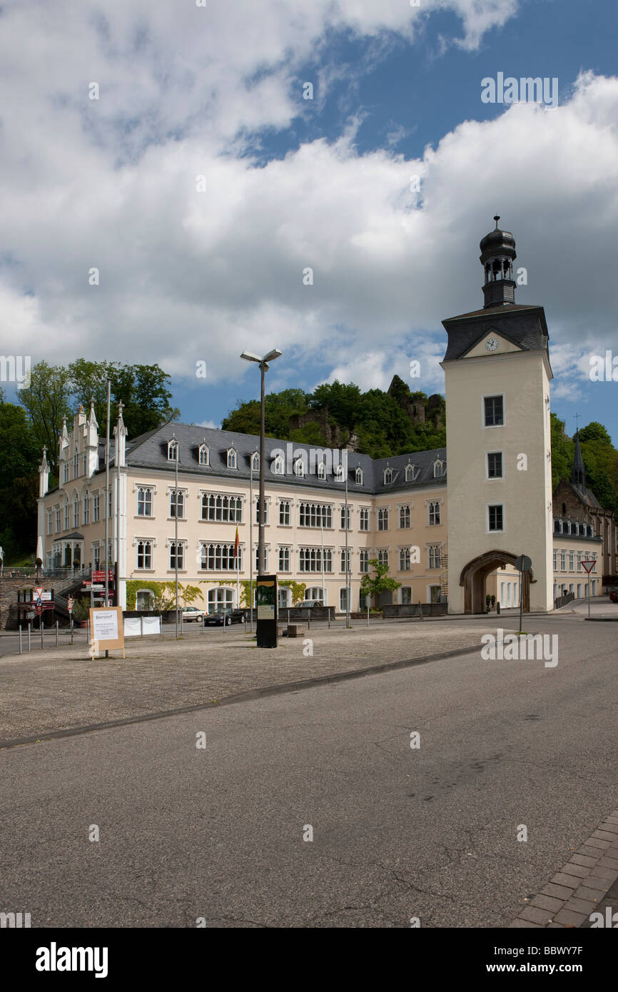 Schloss Sayn castle at the foot of the castle hill and at the entrance ...
