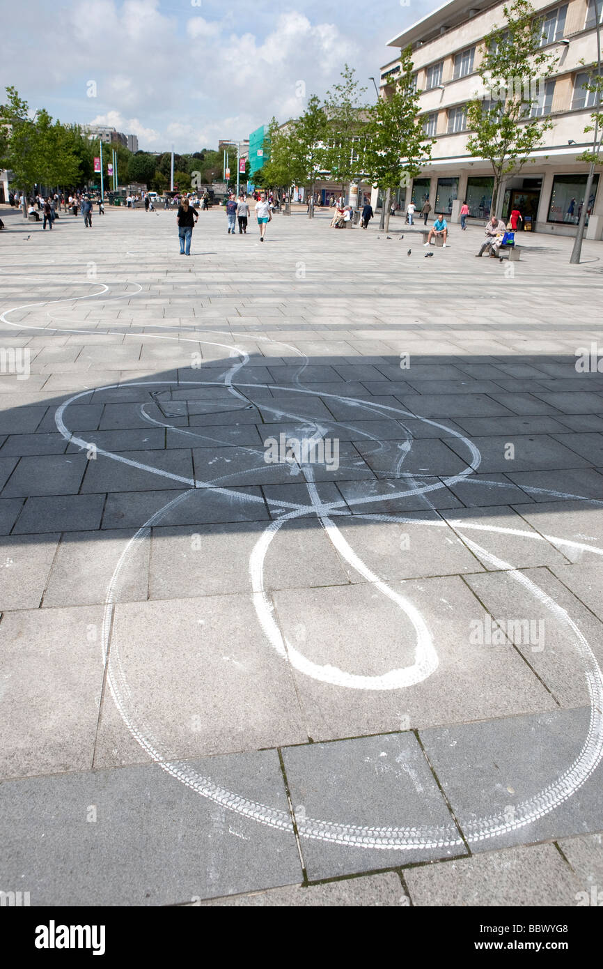 white lines Plymouth. graffiti University of Plymouth. painted in ...