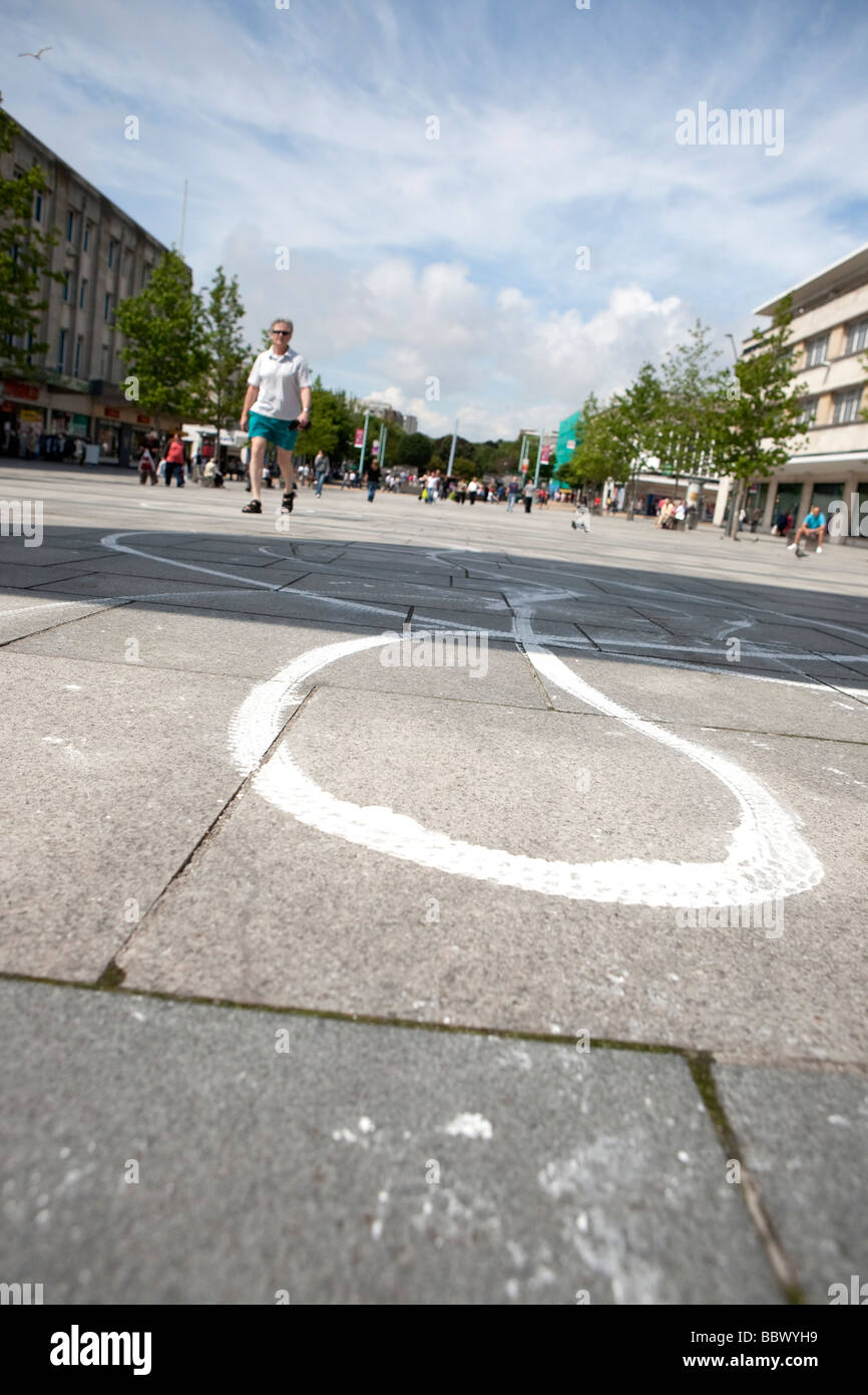 white lines Plymouth. graffiti University of Plymouth. painted in ...