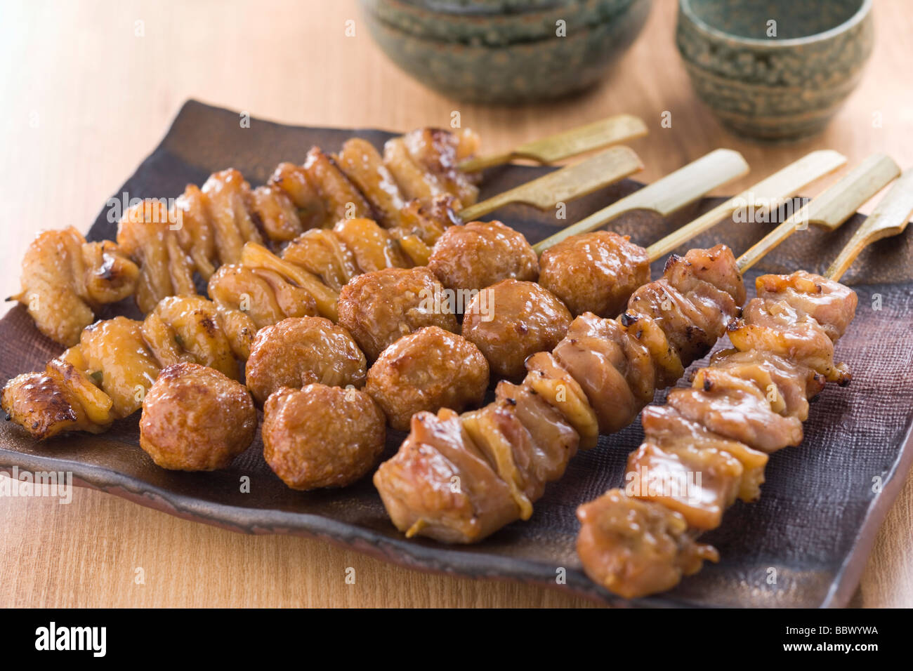 Grilled Skewered Chicken Stock Photo - Alamy