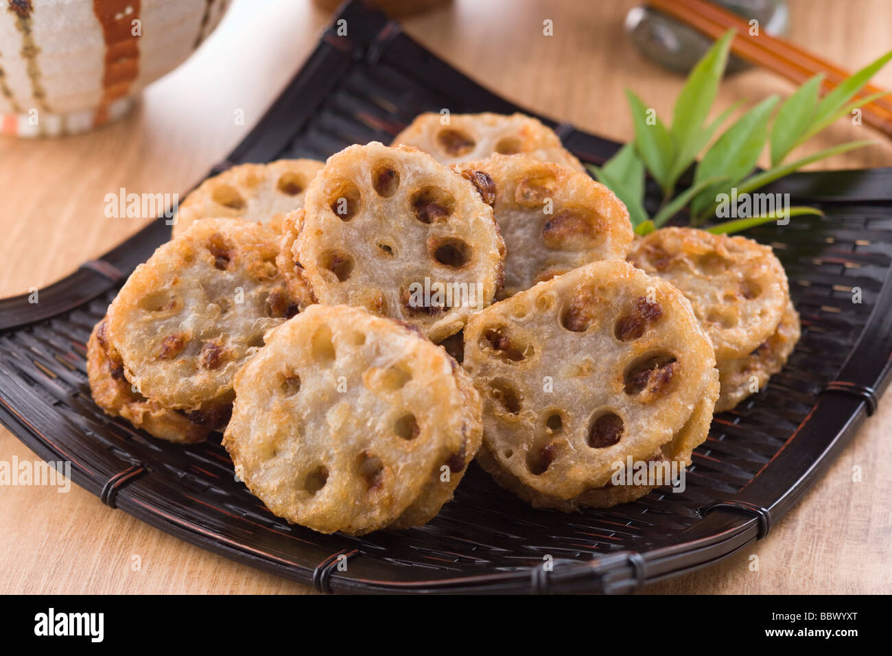Fried Lotus Root with Minced Meat Stock Photo - Alamy
