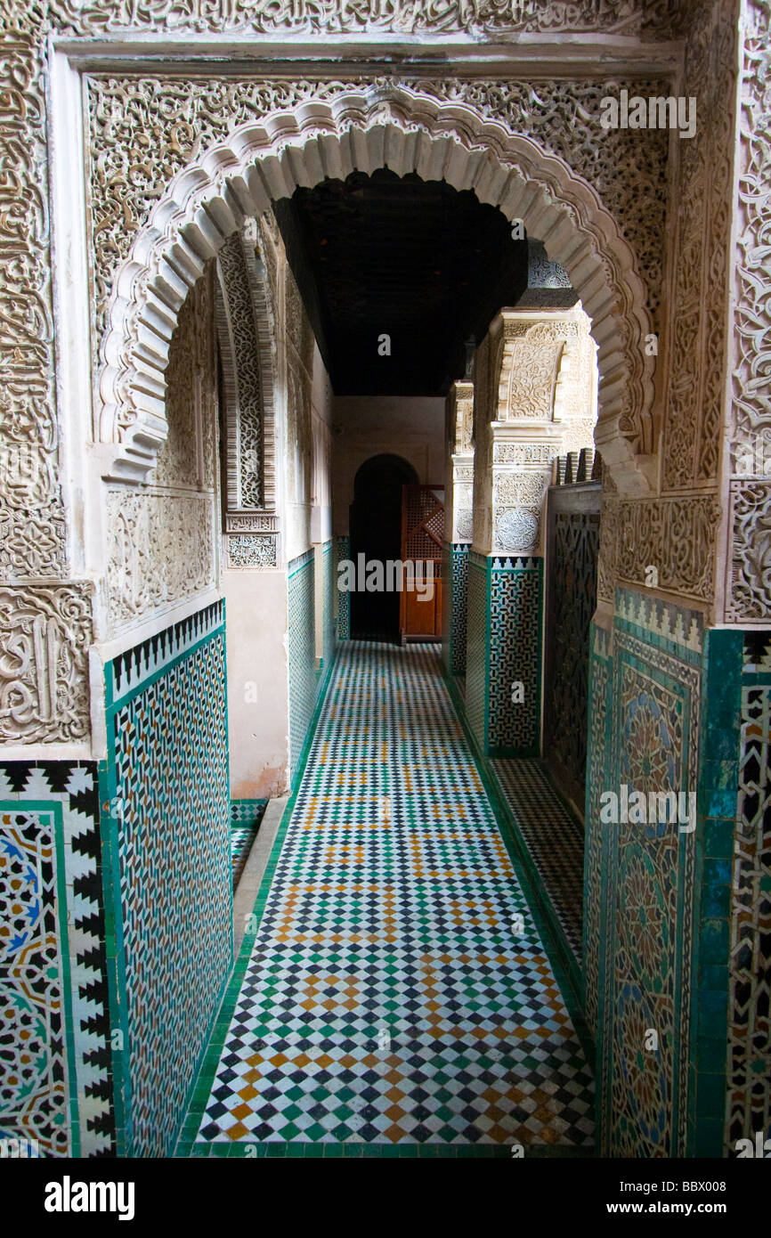 Arched Hall inside Bou Inania Madrasa in Morocco North Africa Stock ...