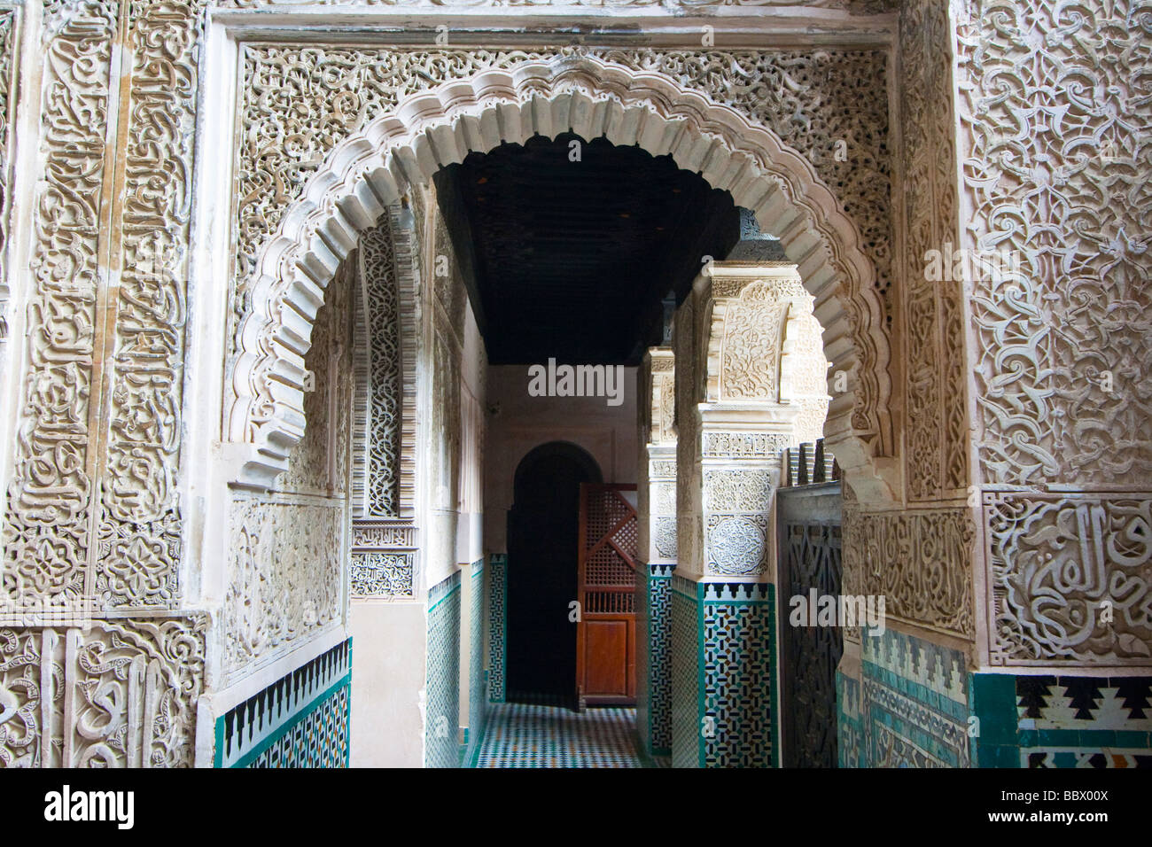 Arched Hall inside Bou Inania Madrasa in Morocco North Africa Stock ...