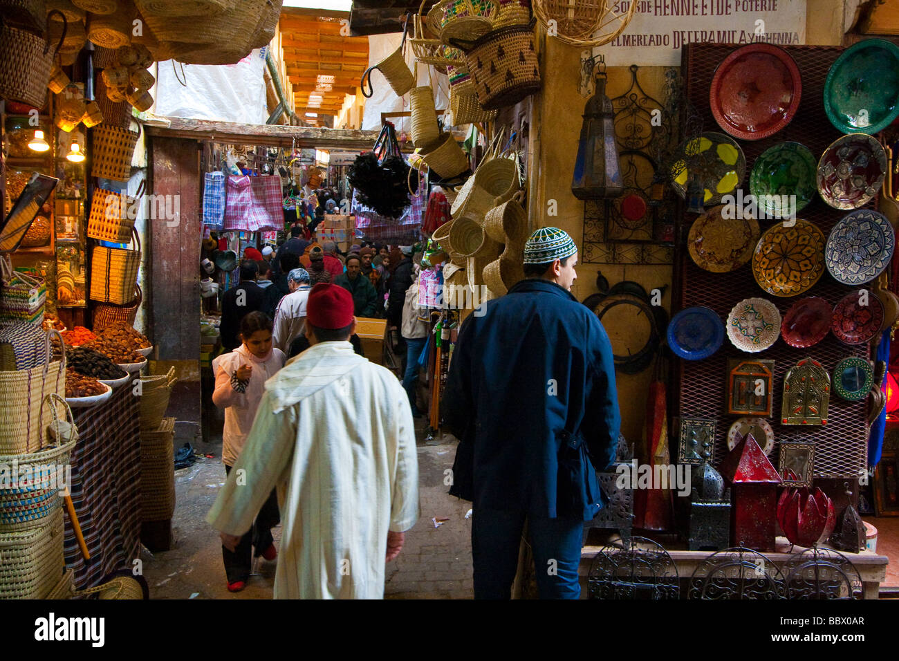 Souq in Old Fez Morocco Stock Photo - Alamy
