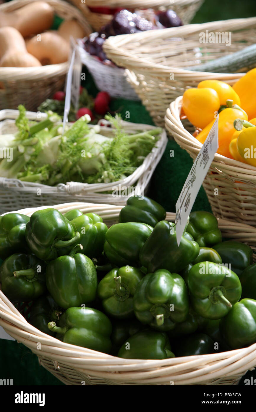 Vegetables for sale on a market stall Stock Photo - Alamy