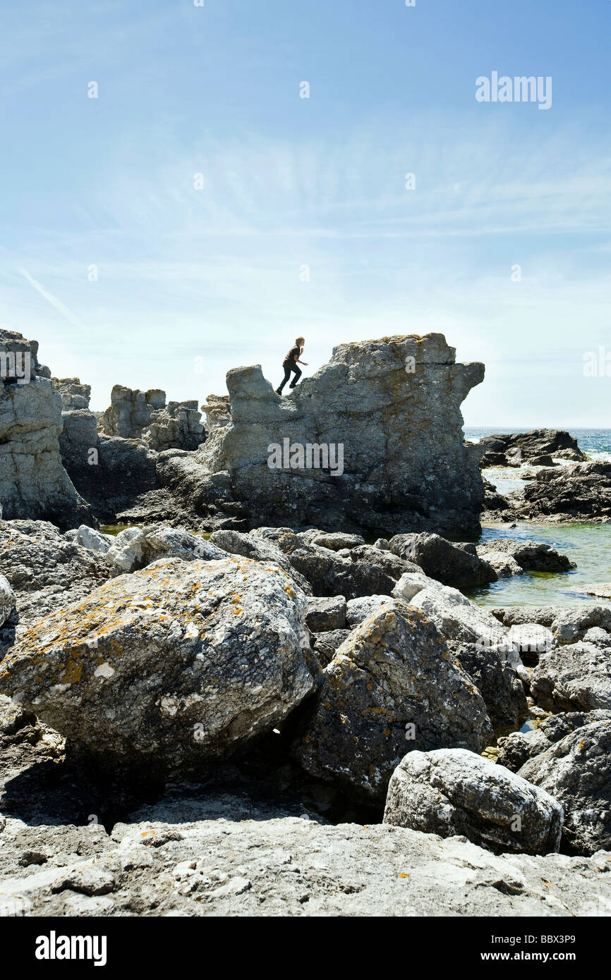 Raukar on the island of Faro Gotland Sweden Stock Photo - Alamy