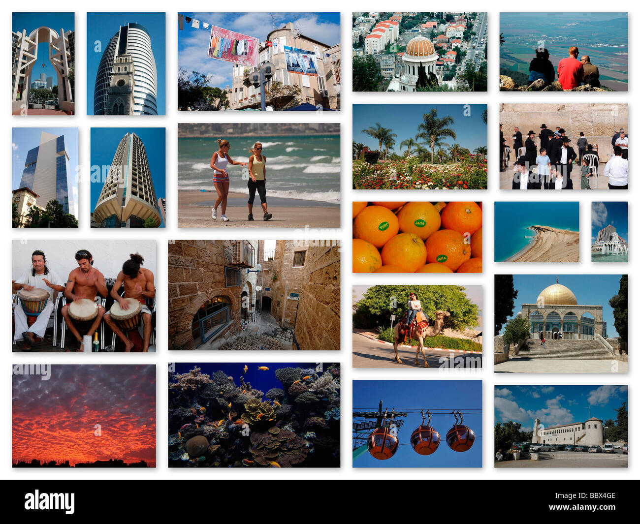 A 15 image collage of Israeli landmarks Stock Photo - Alamy