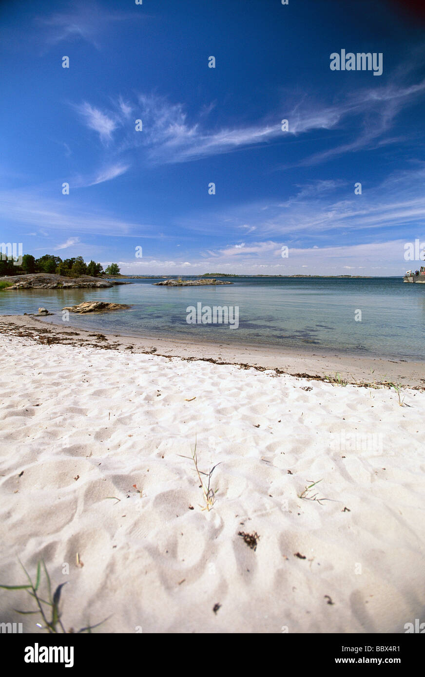 A sandy beach in the archipelago of Stockholm Sweden Stock Photo - Alamy