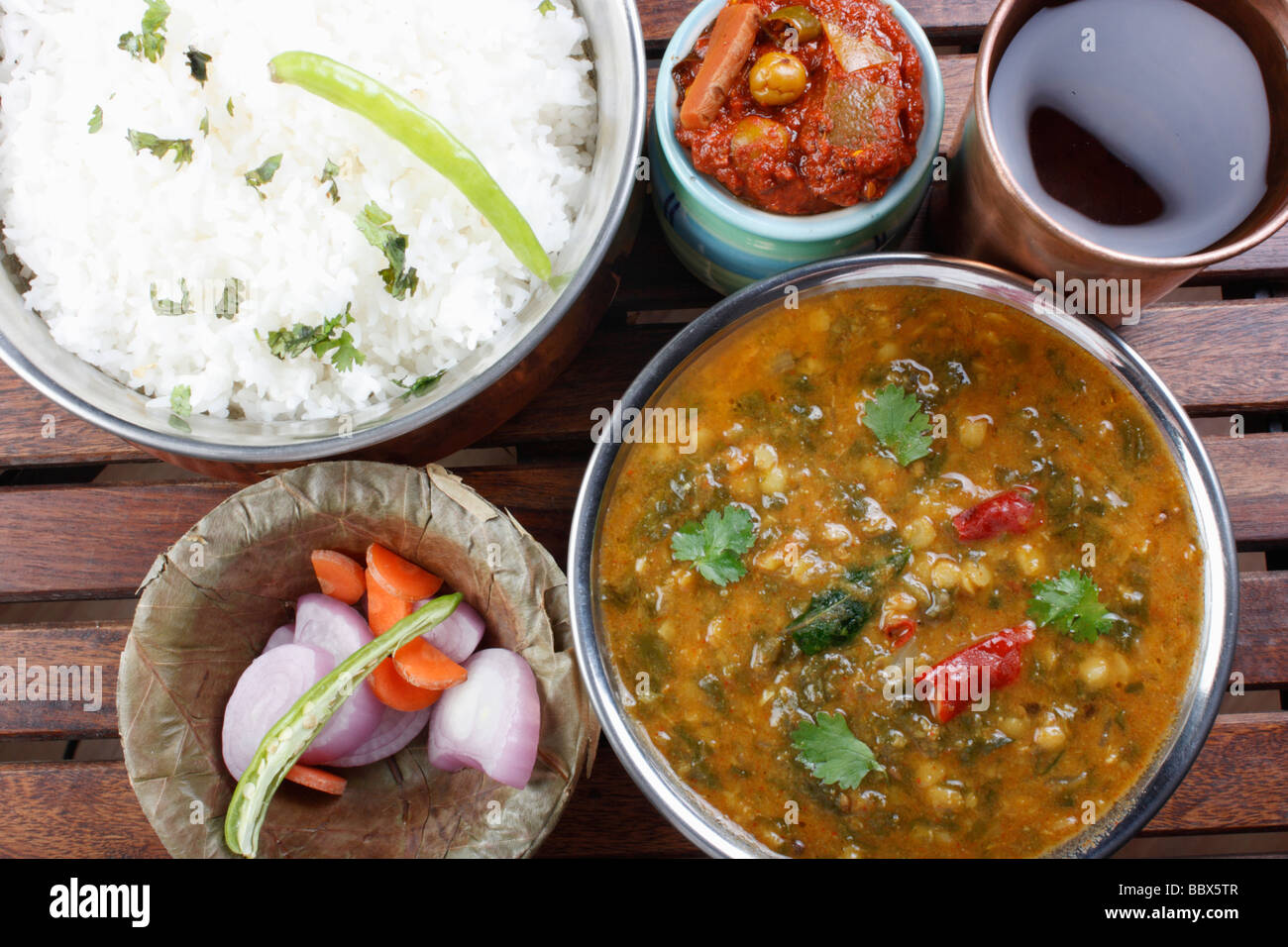 Palak tuvar dal is a spicy spinach and lentil preparation Stock Photo ...