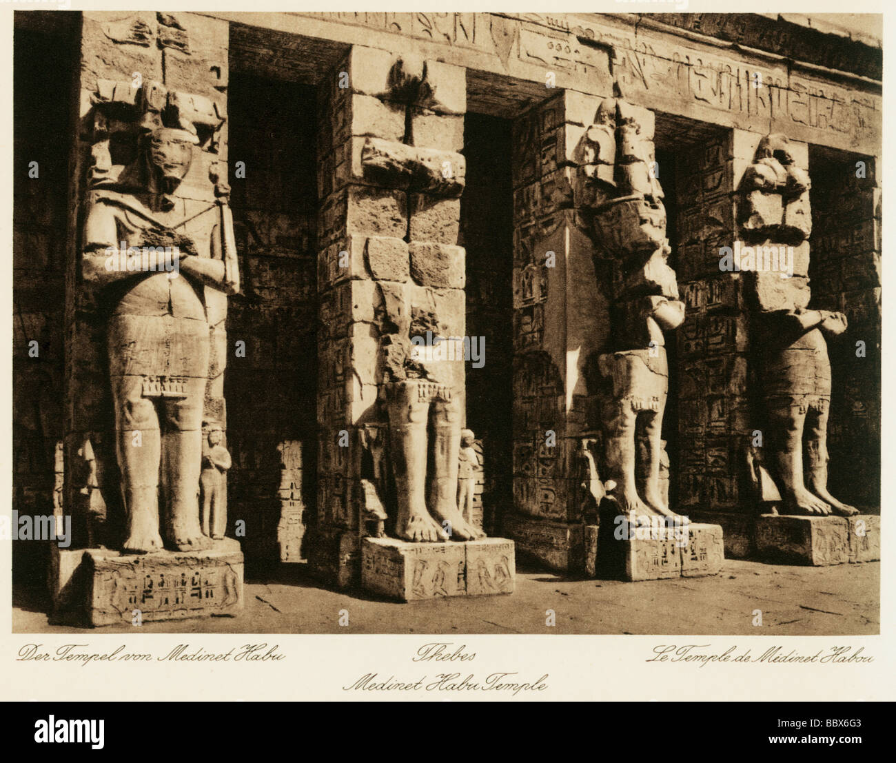 geography / travel, Egypt, Thebes, Medinet Habu, temple, interior view ...