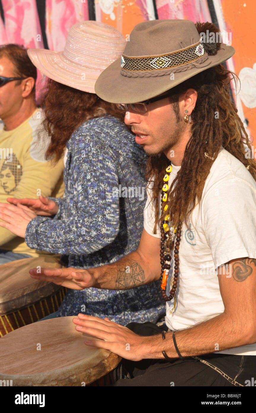 Israel Tel Aviv drum beach Beach party Stock Photo - Alamy