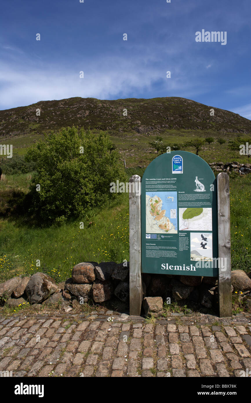 signpost at the start of the walk up slemish mountain county antrim ...