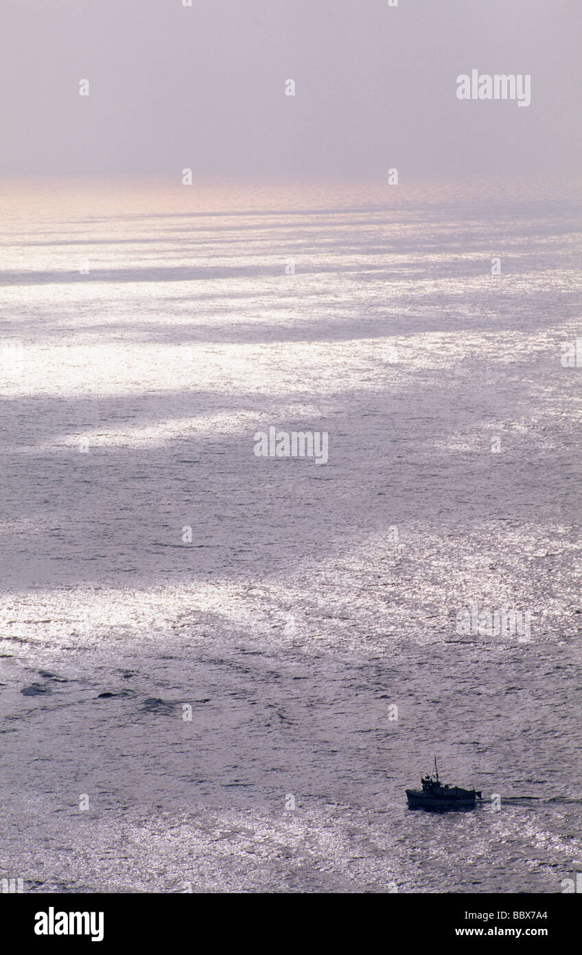 Ship sailing in sea elevated view Stock Photo - Alamy