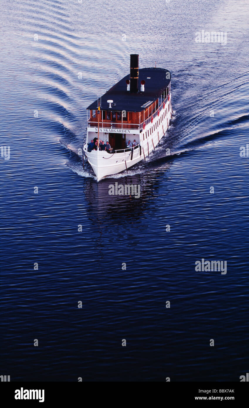 Ferry sailing on sea elevated view Stock Photo - Alamy