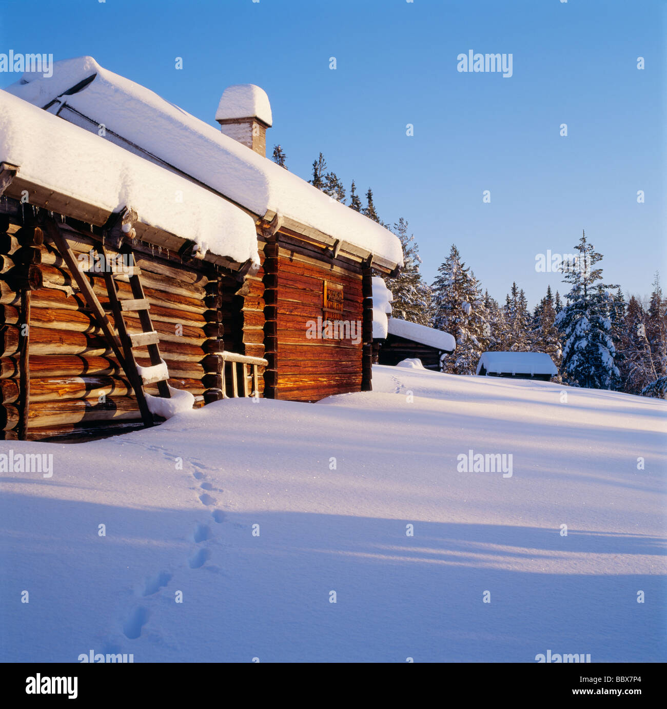 House in snowfield Stock Photo - Alamy