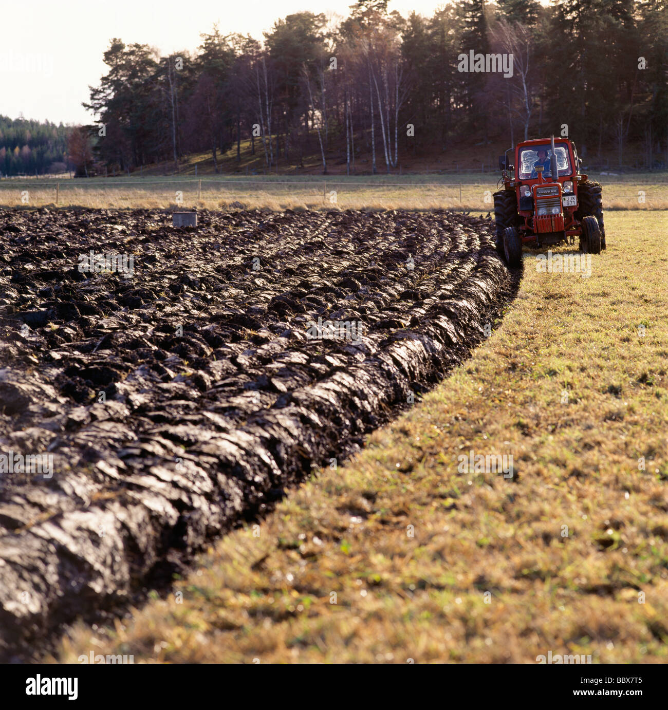 Tractor in field Stock Photo - Alamy