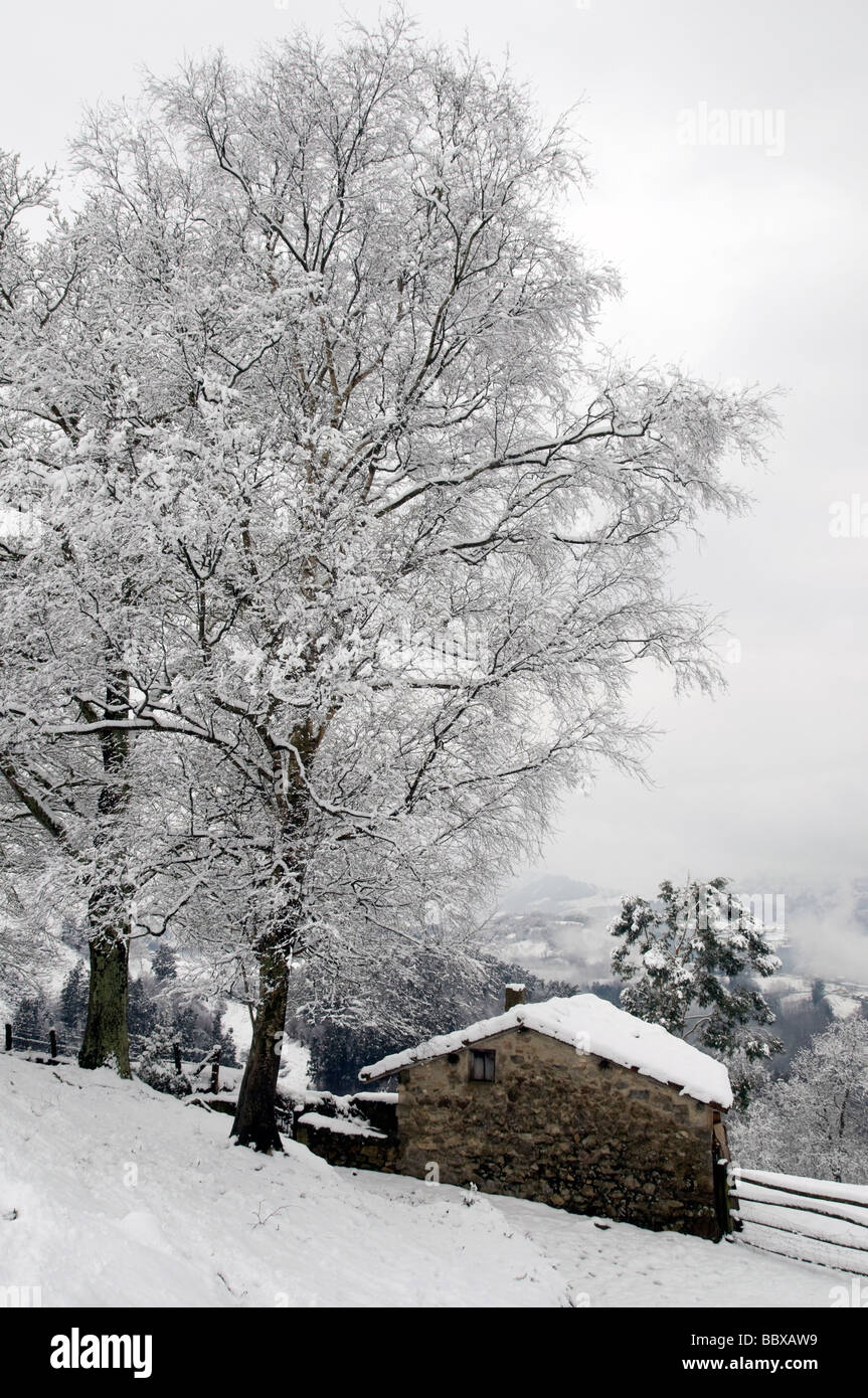 Snow covered mountain cabin hi-res stock photography and images - Alamy