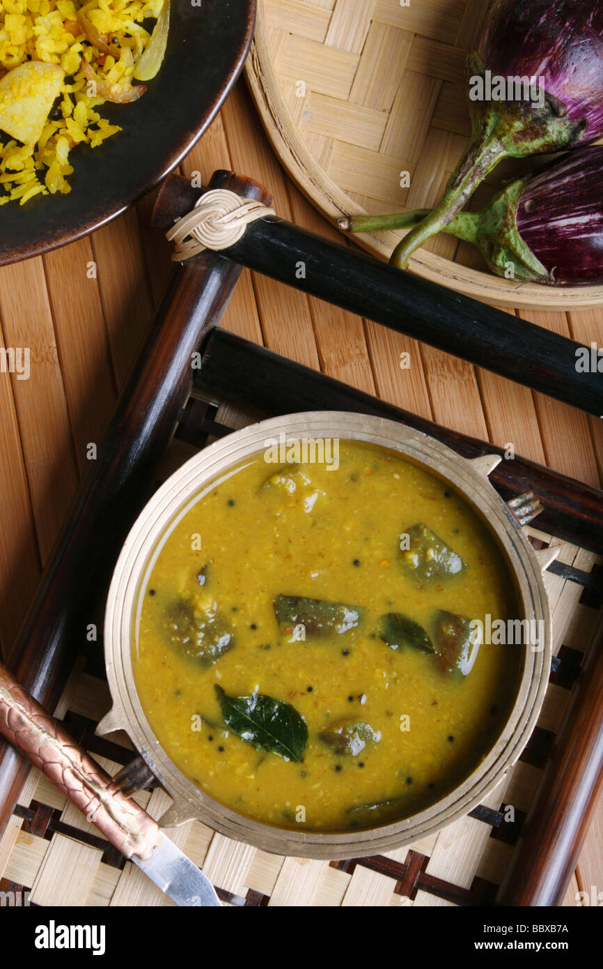 Vangi Dal is a Maharashtrian dish prepared with eggplant Stock Photo ...