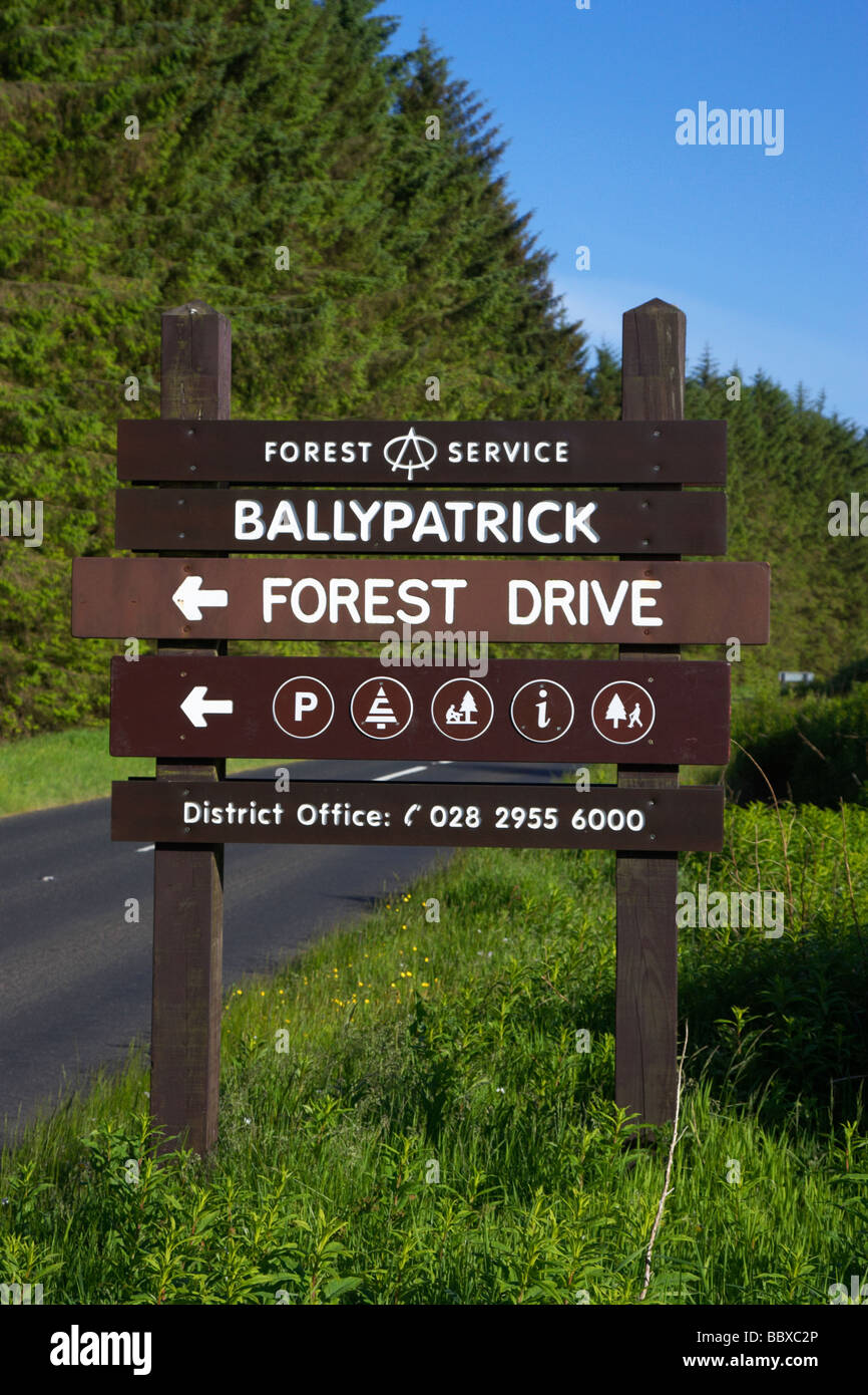 signpost for ballypatrick forest and forest drive county antrim ...