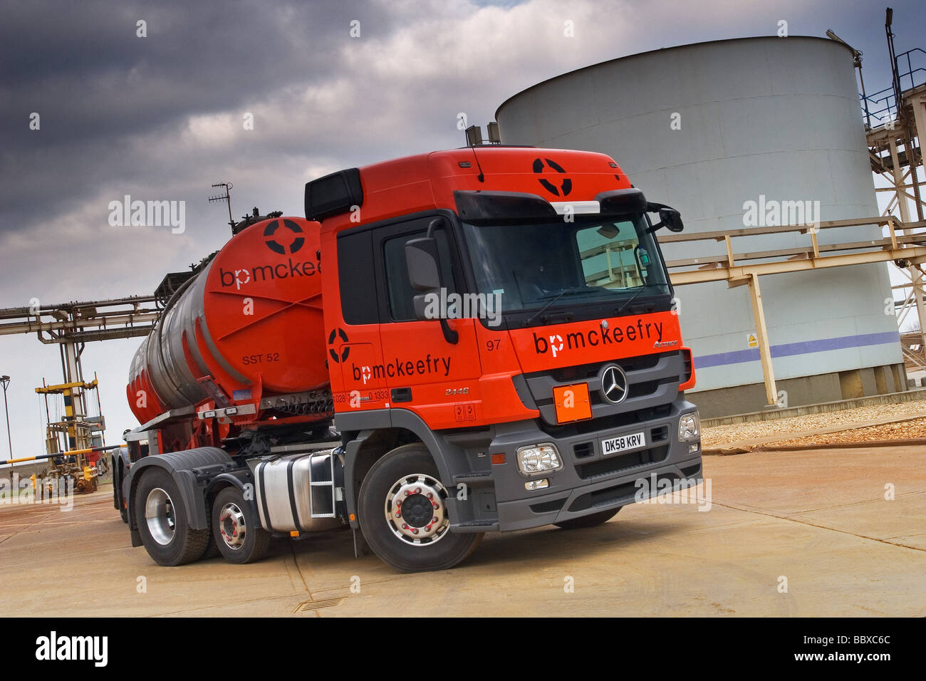 A Mercedes Benz truck in an industrial setting Stock Photo - Alamy