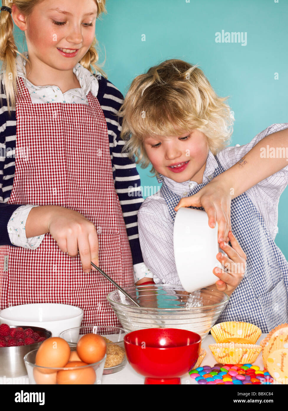 Children baking cakes Denmark Stock Photo - Alamy