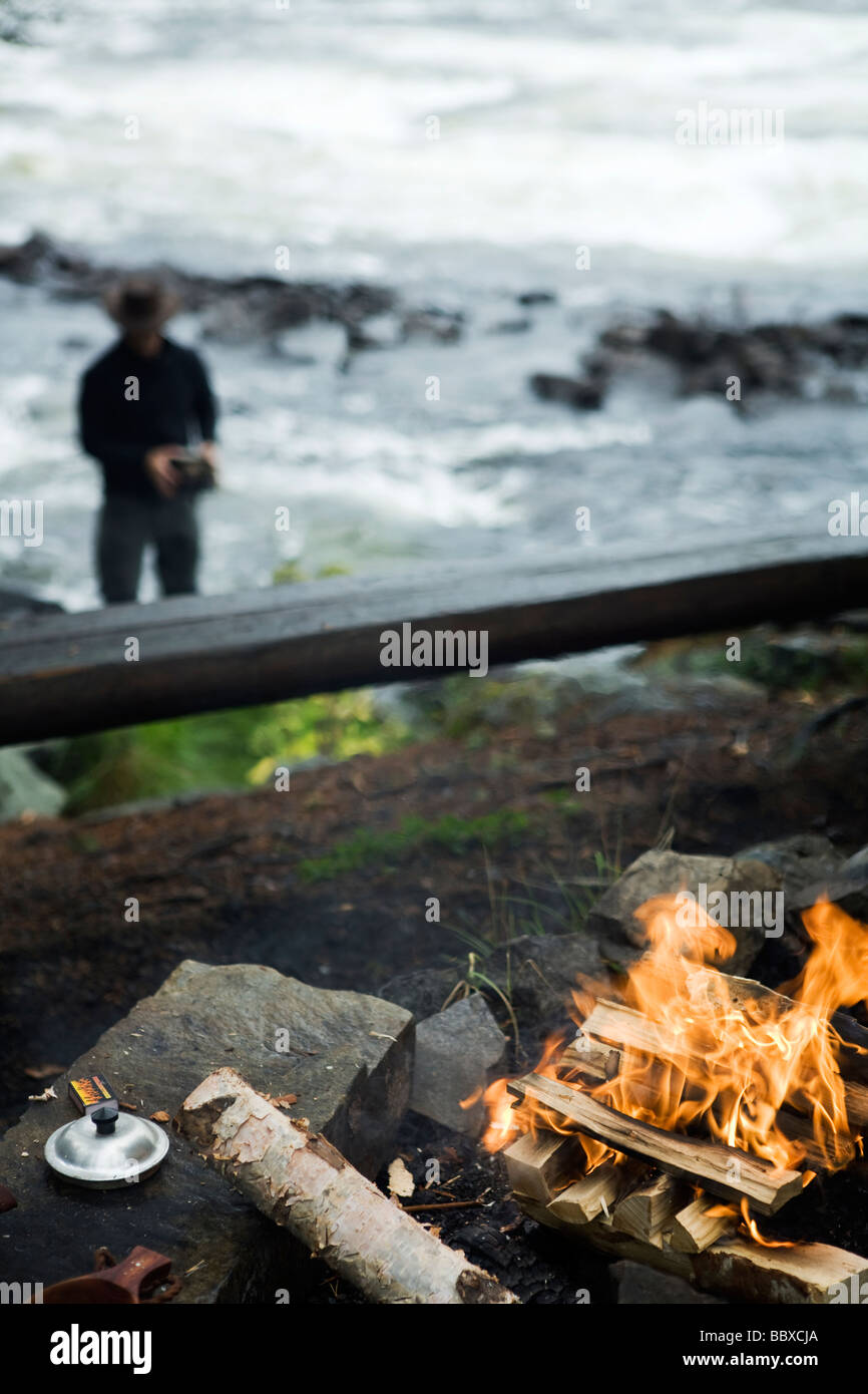 A camp fire Sweden Stock Photo - Alamy