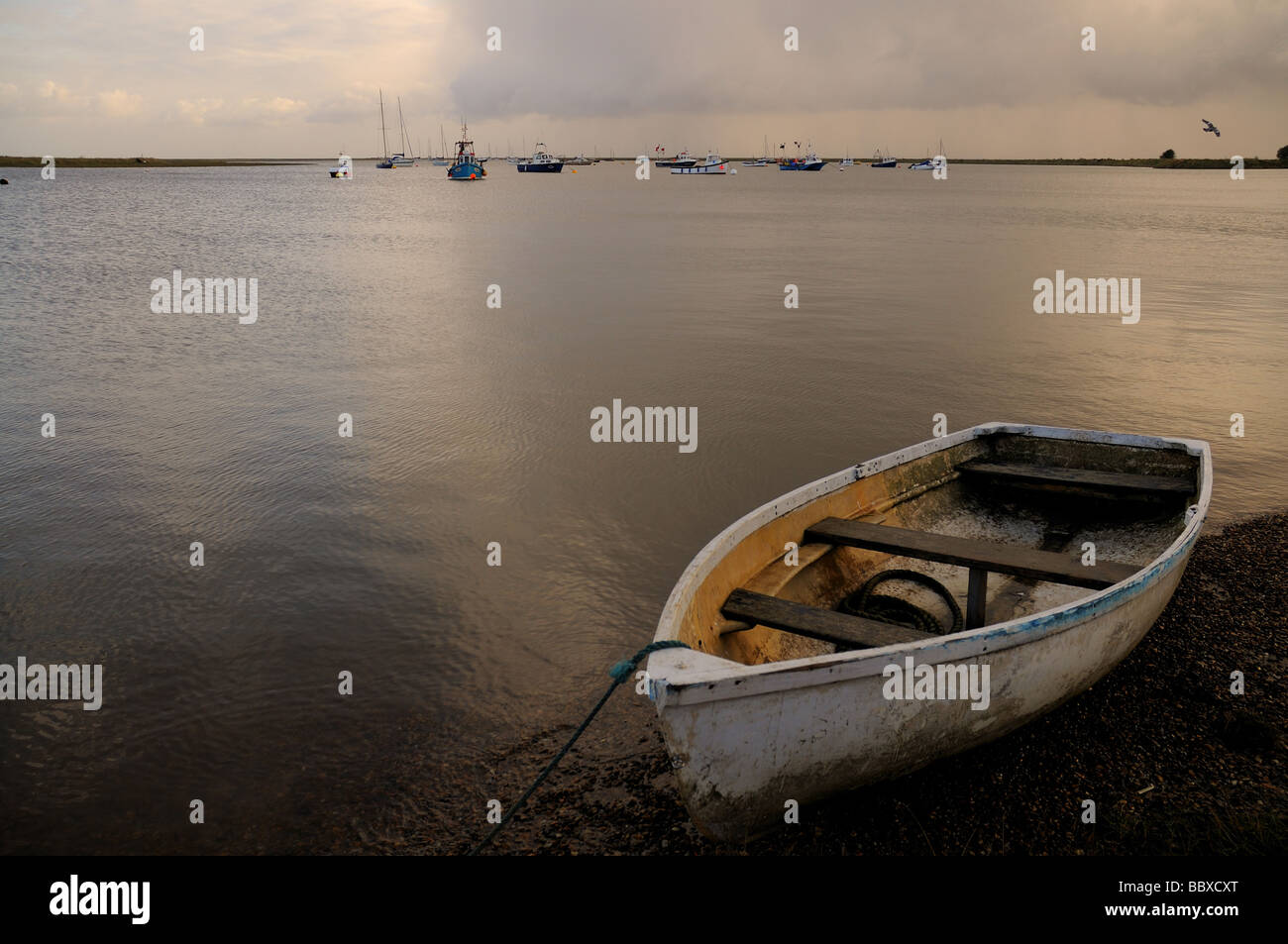 Row Boat Moored at Orford Quay Suffolk Stock Photo - Alamy