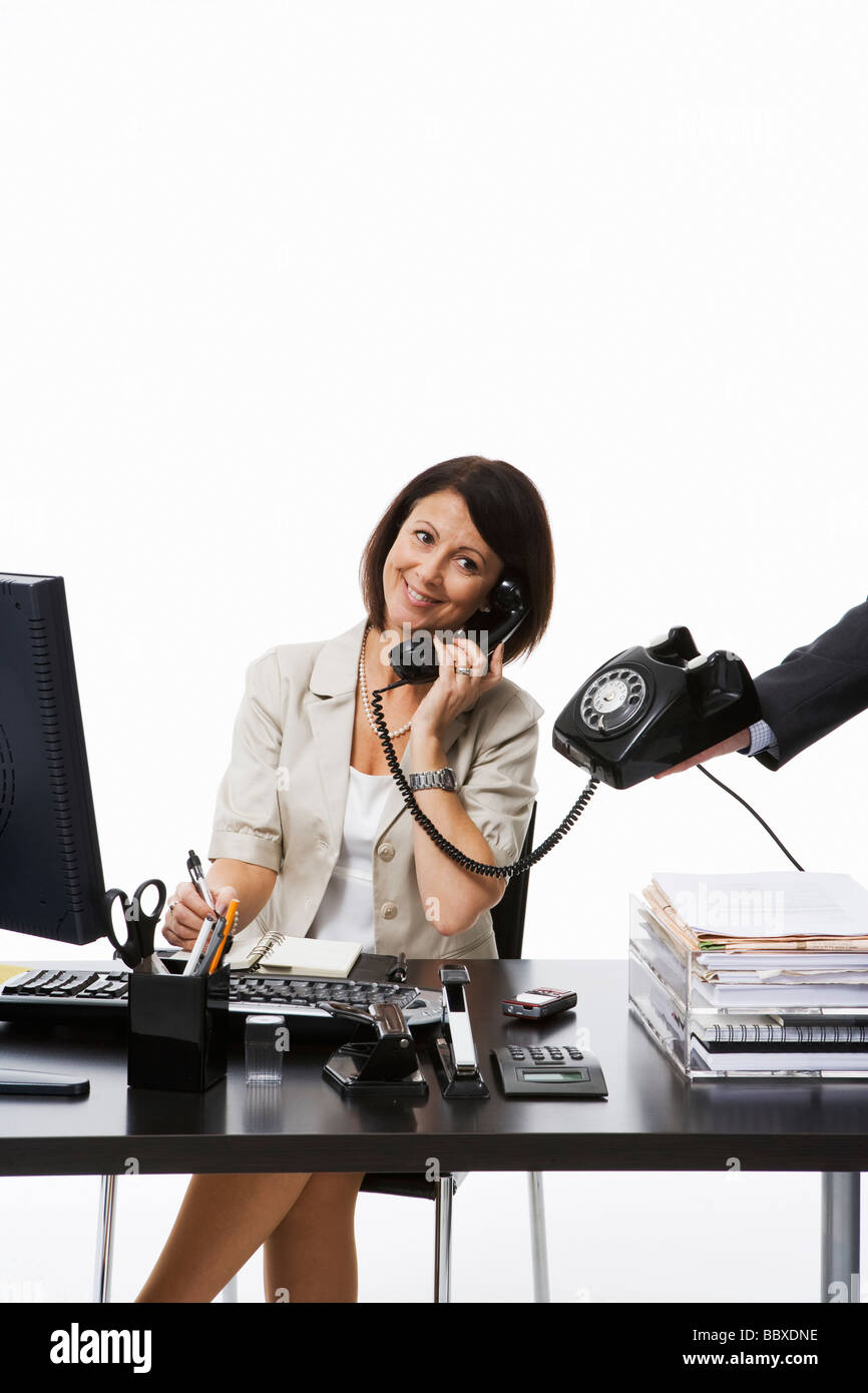 Business woman calling pose hi-res stock photography and images - Alamy
