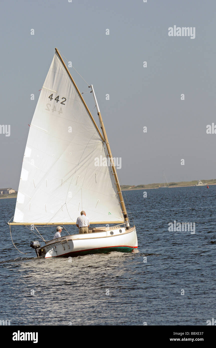 Two men sailing in a bay off coast of connecticutt Stock Photo - Alamy