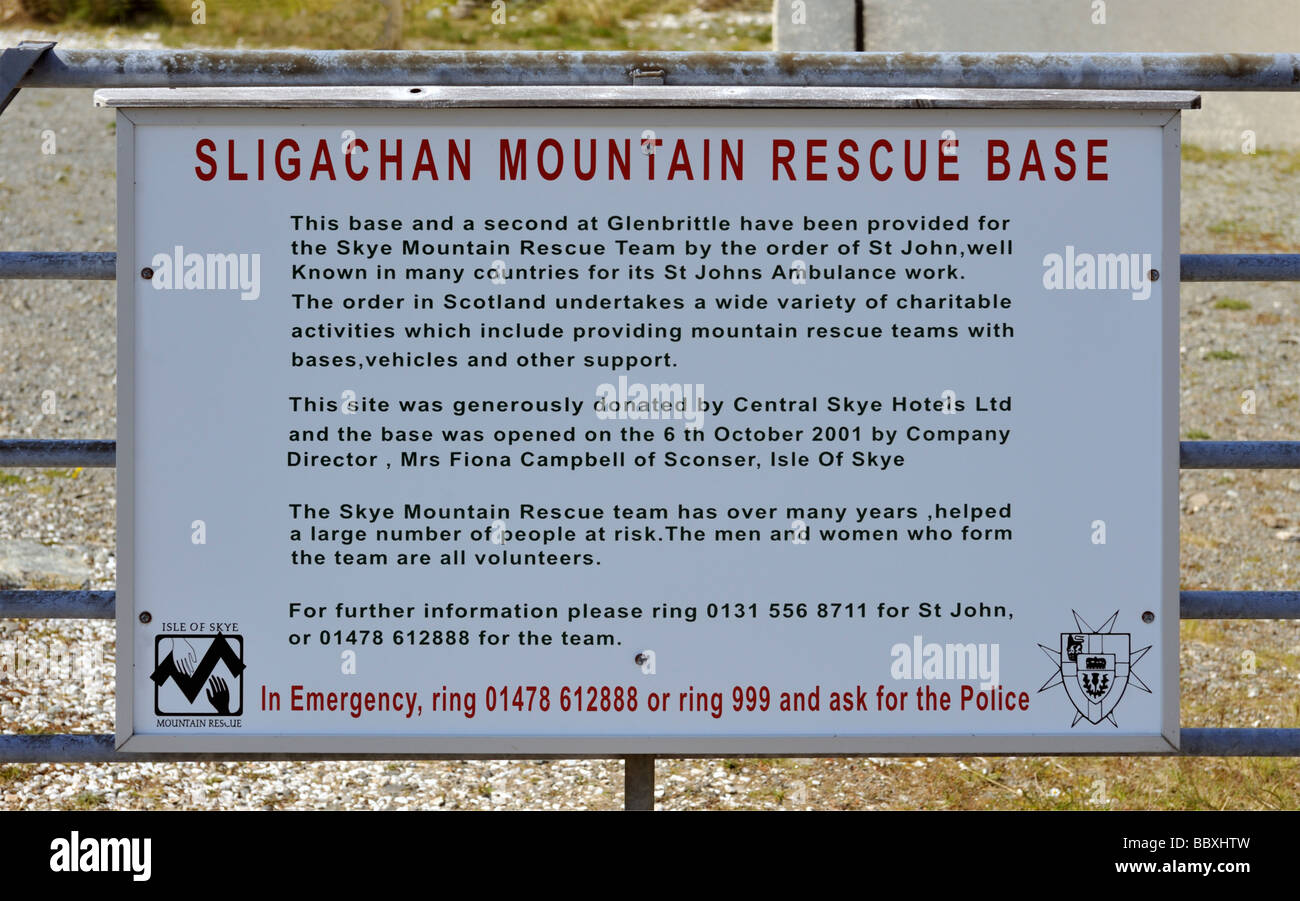 Information board. Skye Mountain Rescue base, Sligachan, Isle of Skye ...