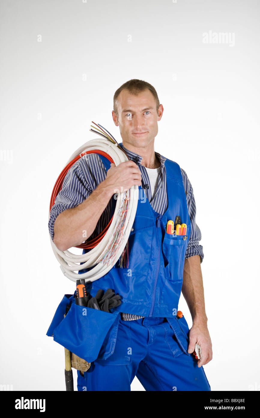 Portrait of an electrician Stock Photo - Alamy