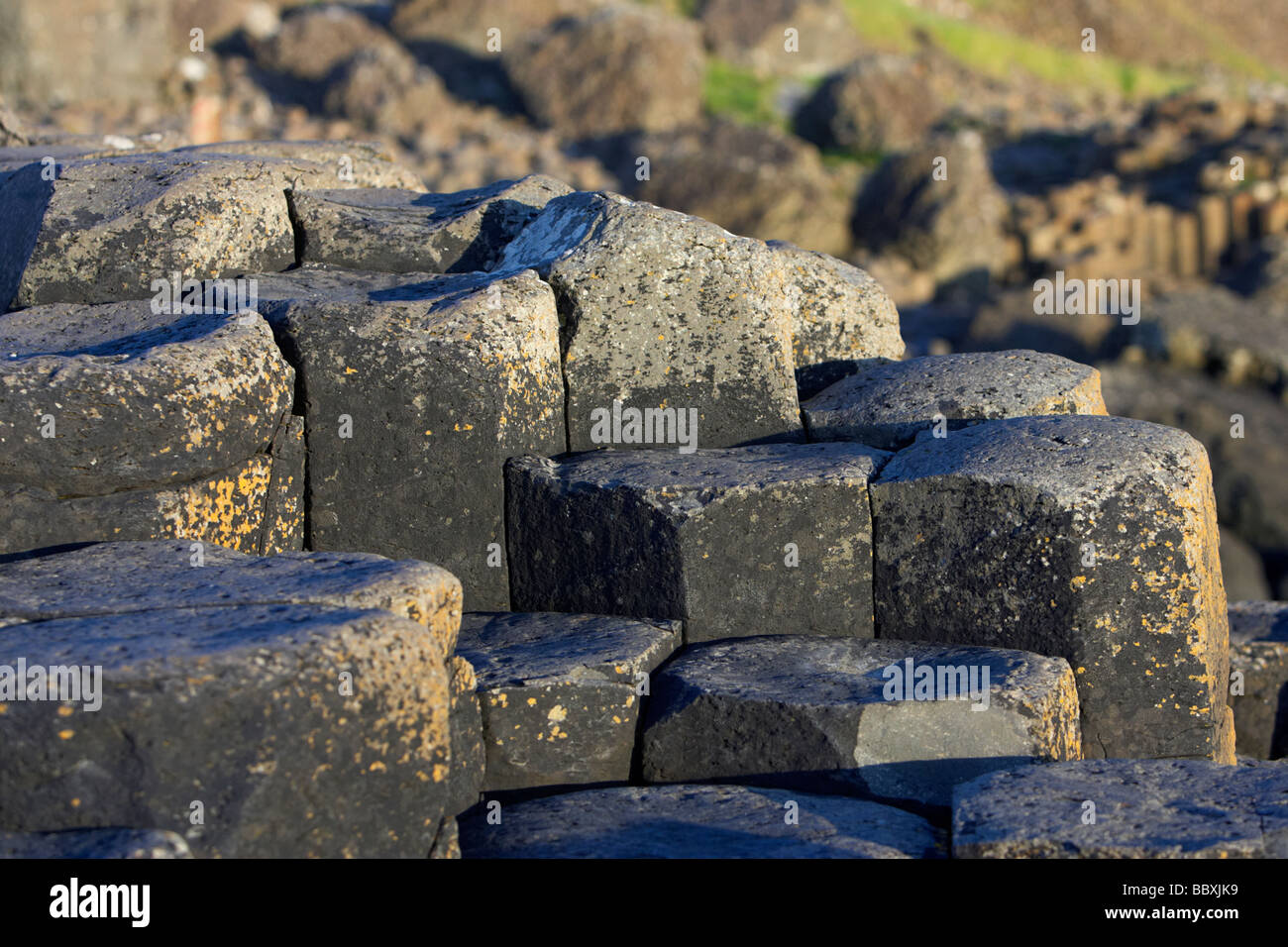 hexagonal basalt column steps on the giants causeway county antrim ...