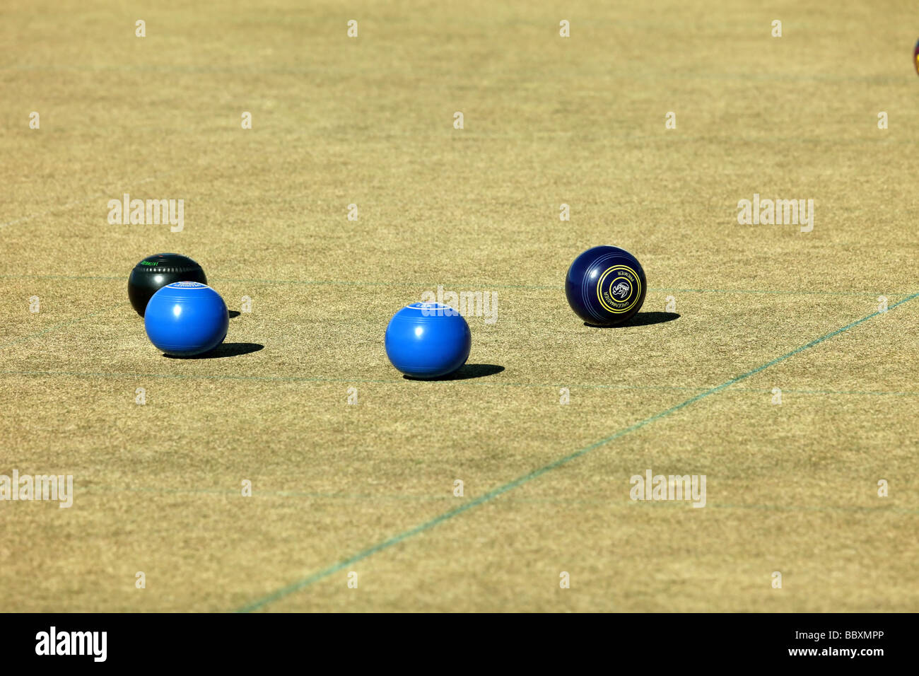 Woman at a lawn bowls tournament showing technique and bowling ...