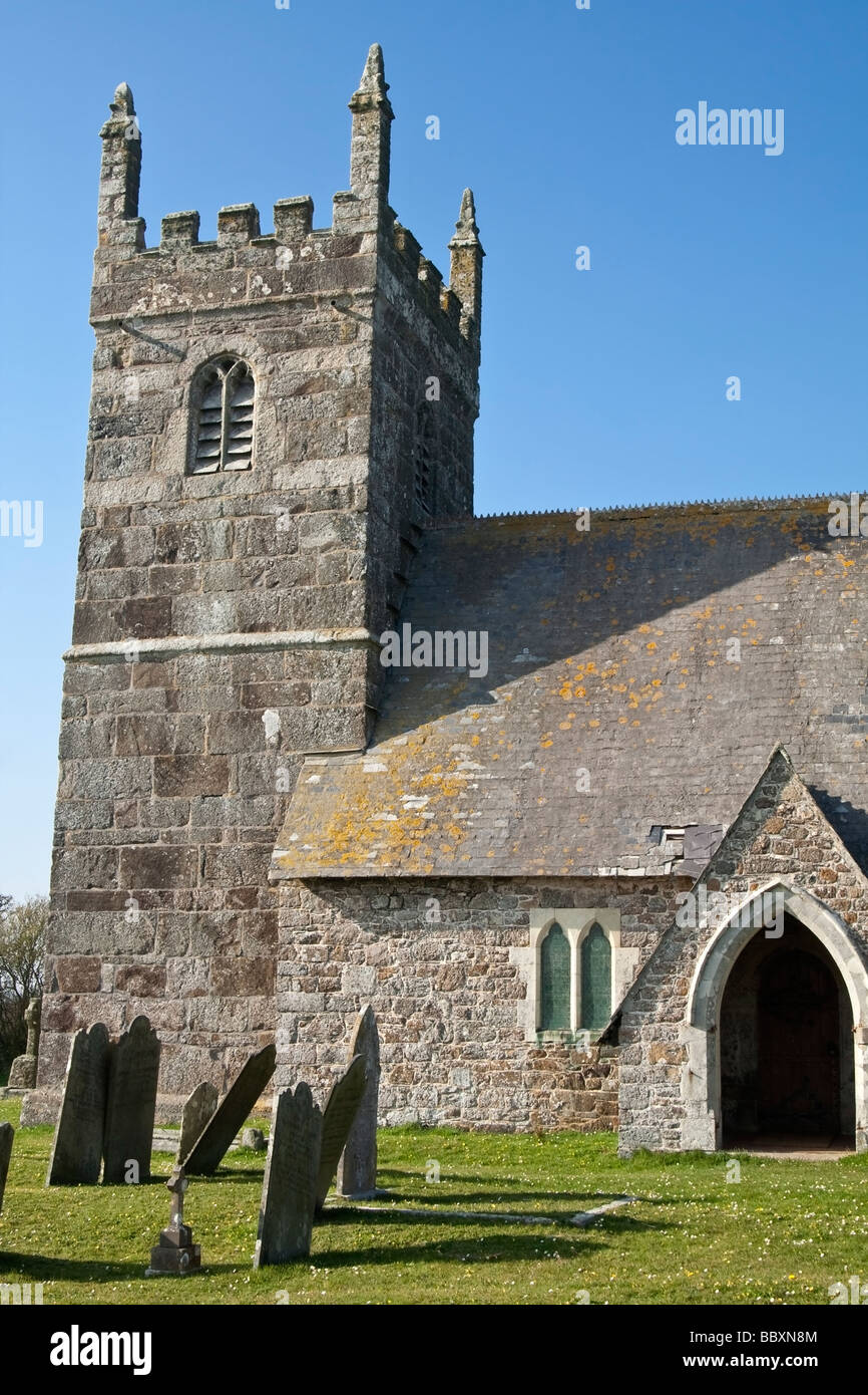 An old stone church, Cornwall, UK Stock Photo - Alamy