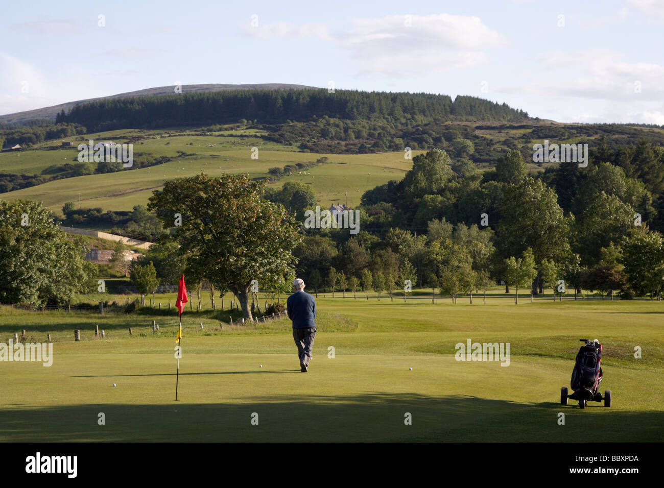 golfer on ballycastle golf course county antrim northern ireland uk ...