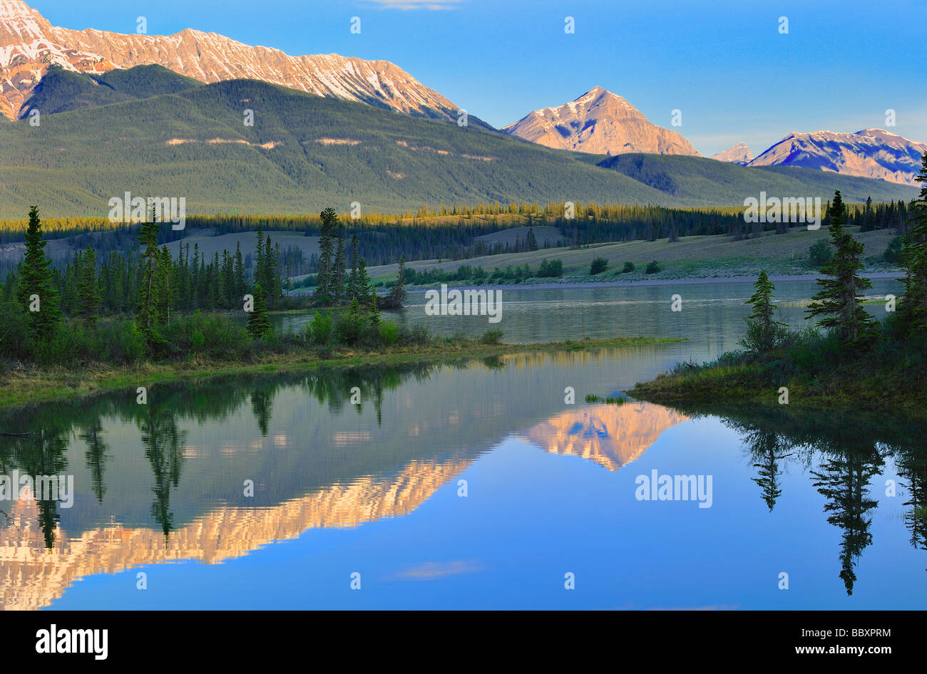 A mountain reflection landscape Stock Photo - Alamy