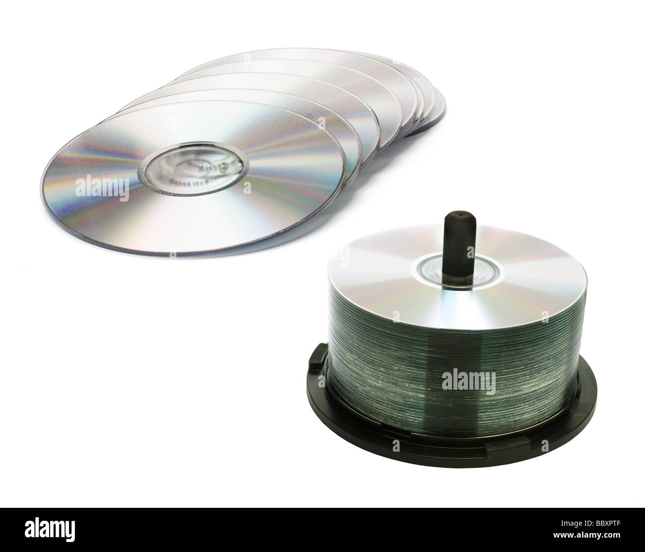 CD Spindle and CDs Stock Photo - Alamy