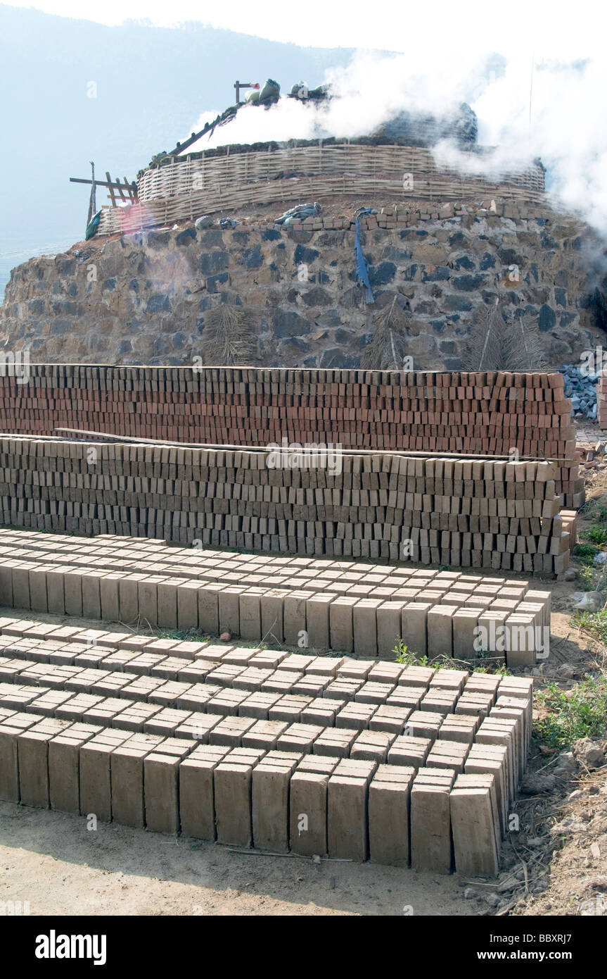 CHINA Brick factory in Yunnan province Photo by Julio Etchart Stock ...