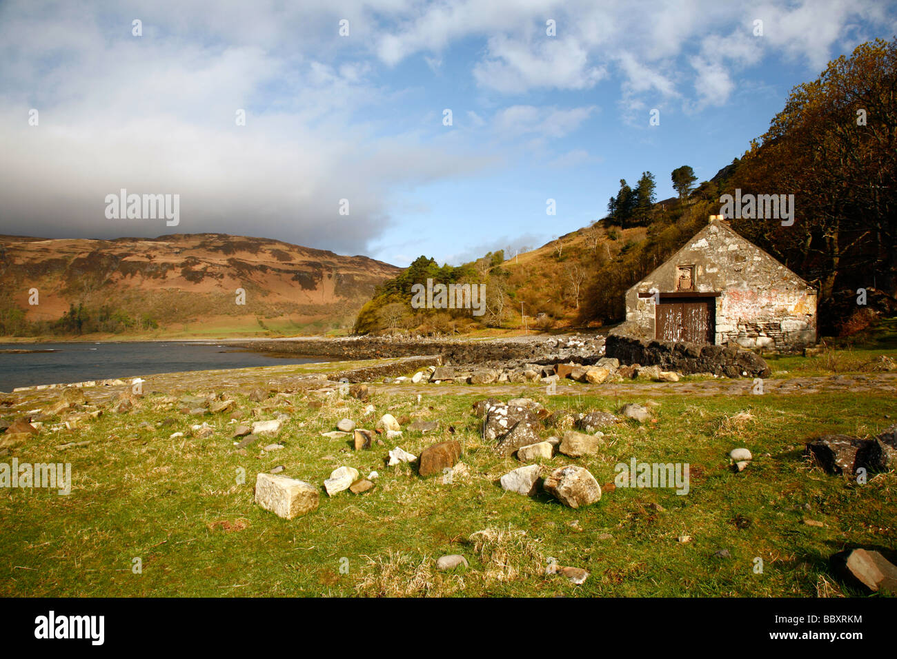Carsaig Bay old Pier and coast,Ross of Mull,Isle of Mull,Highlands ...