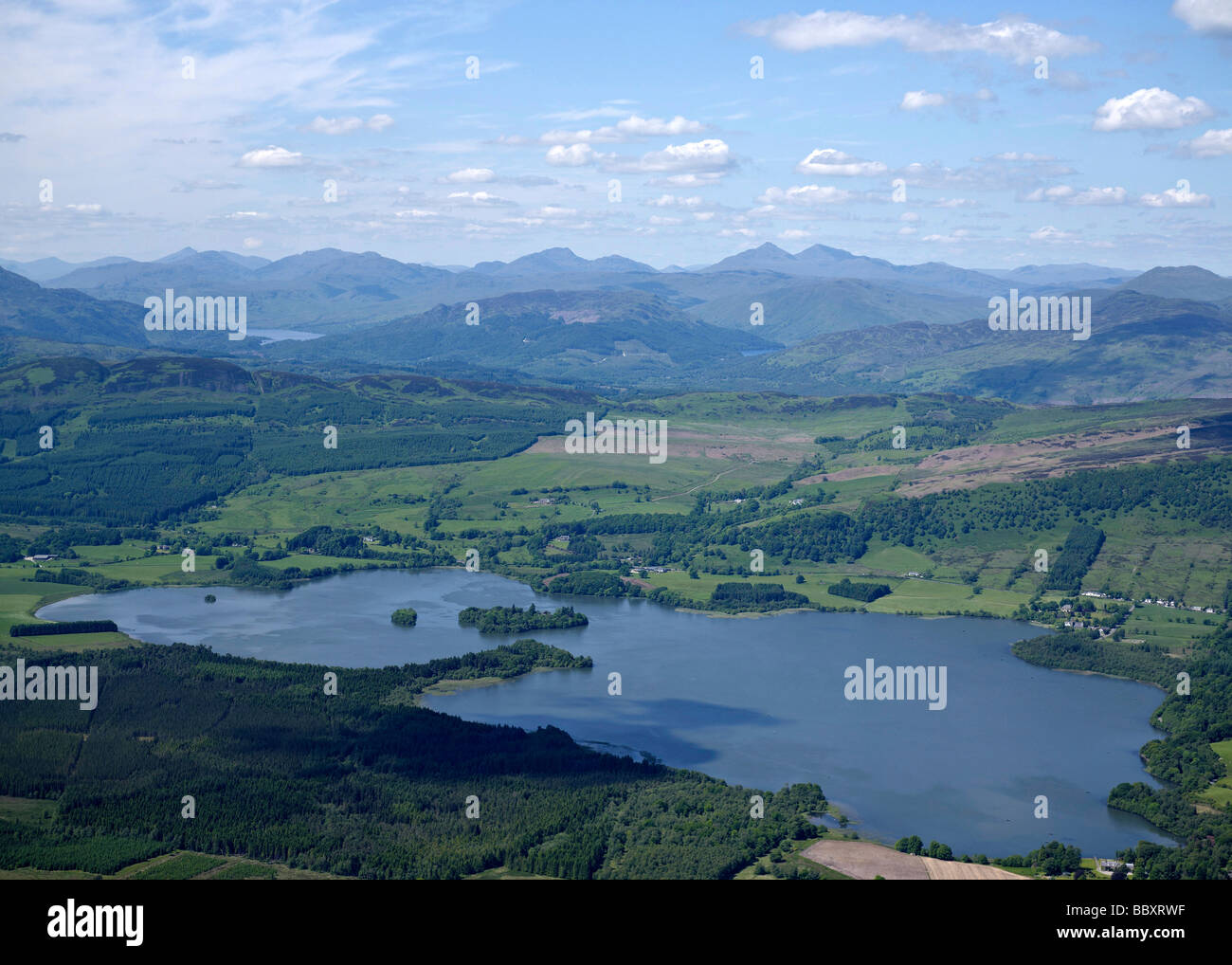 The Lake of Monteith, Stirling, Western Scotland, with the Trossachs ...