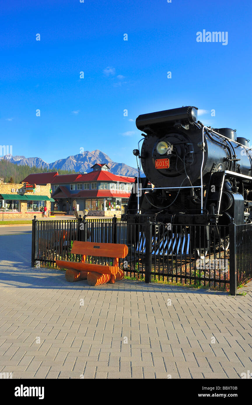 Tourist display of a steam powered locomotive Stock Photo - Alamy