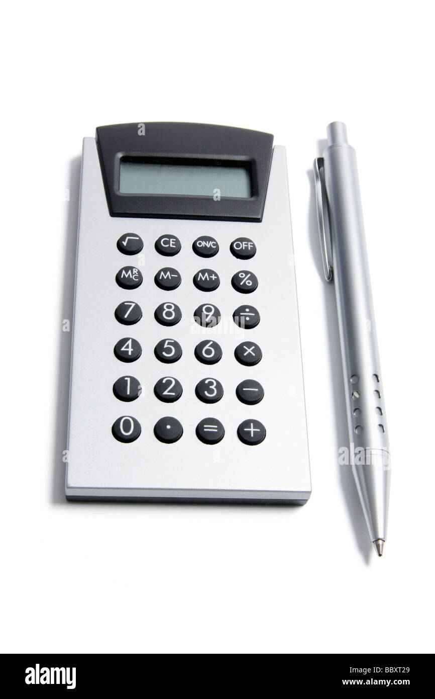 Electronic calculator and ballpoint pen hi-res stock photography and ...