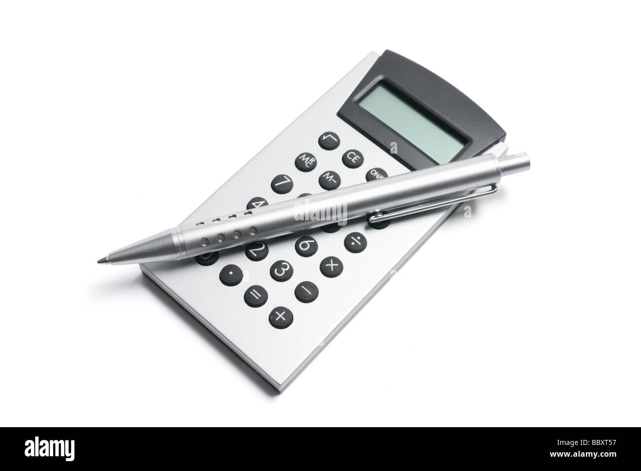 Calculator and Pen Stock Photo - Alamy