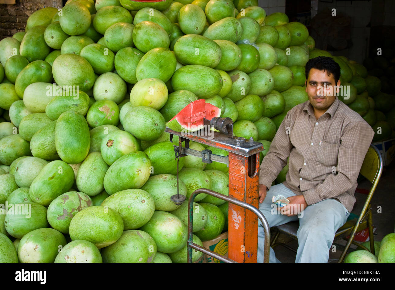 Vendor Selling Watermelons in Kerman Iran Stock Photo - Alamy