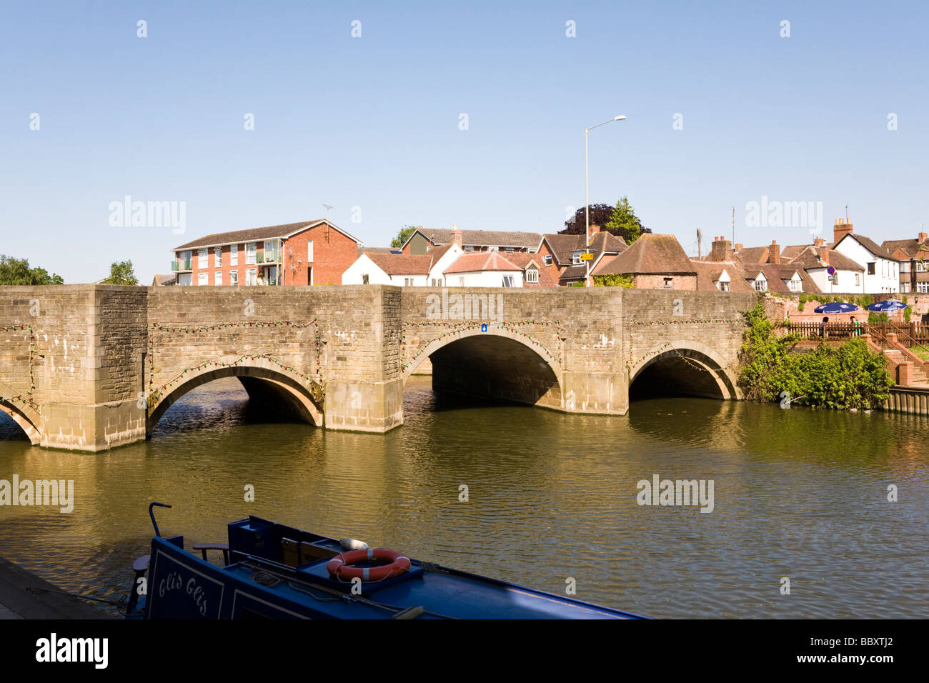 The River Avon at King John's Bridge, Tewkesbury, Gloucestershire Stock ...